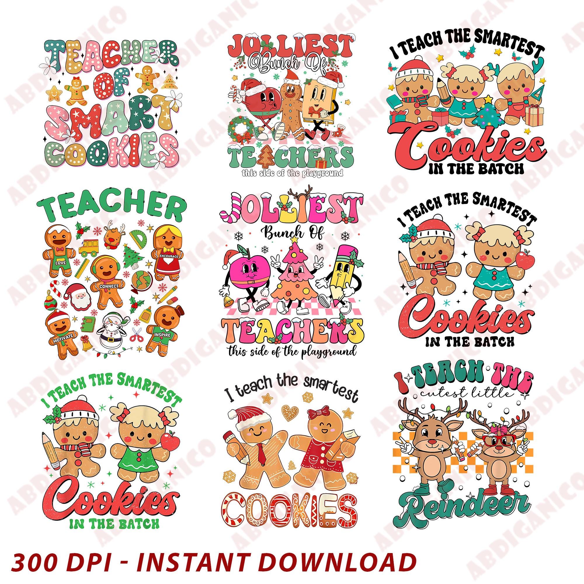 Christmas Teacher Bundle Png, Teacher of Smart Cookies Png, Gingerbread ...