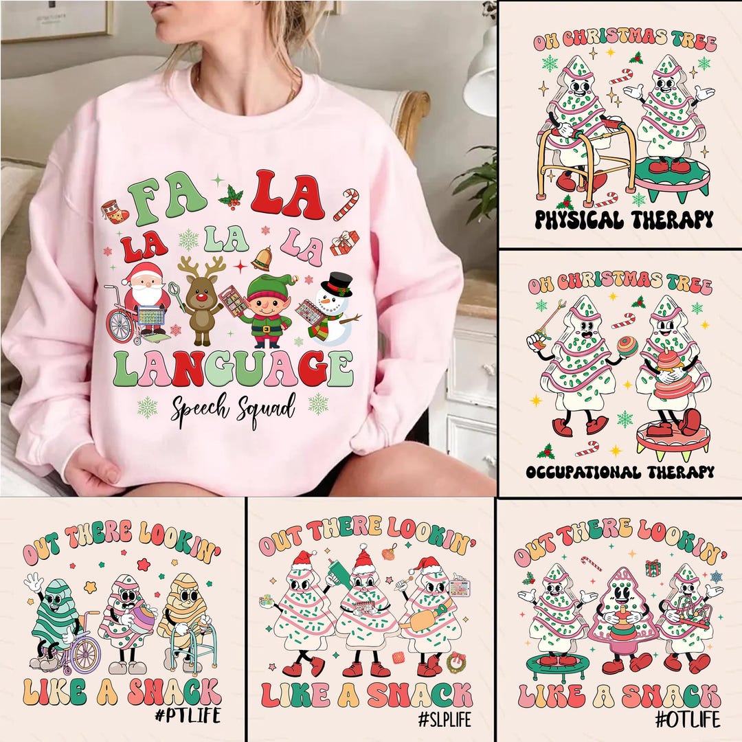 SLP PT OT Christmas Png Bundle, Speech Language Pathologist Christmas ...