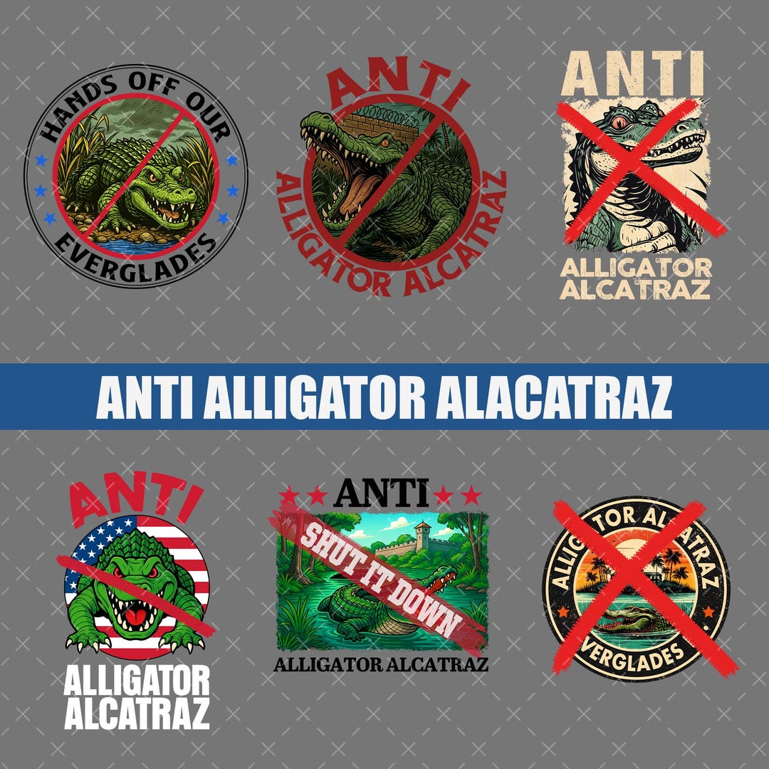 Anti Alligator Alcatraz Bundle Png, Stop Alligator Alcatraz, Save ...