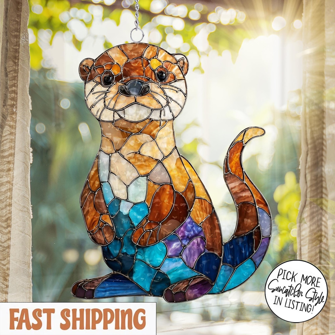 Hologram Fairy Otter ACRYLIC Window Hanging: Shimmering Decor, Otter ...