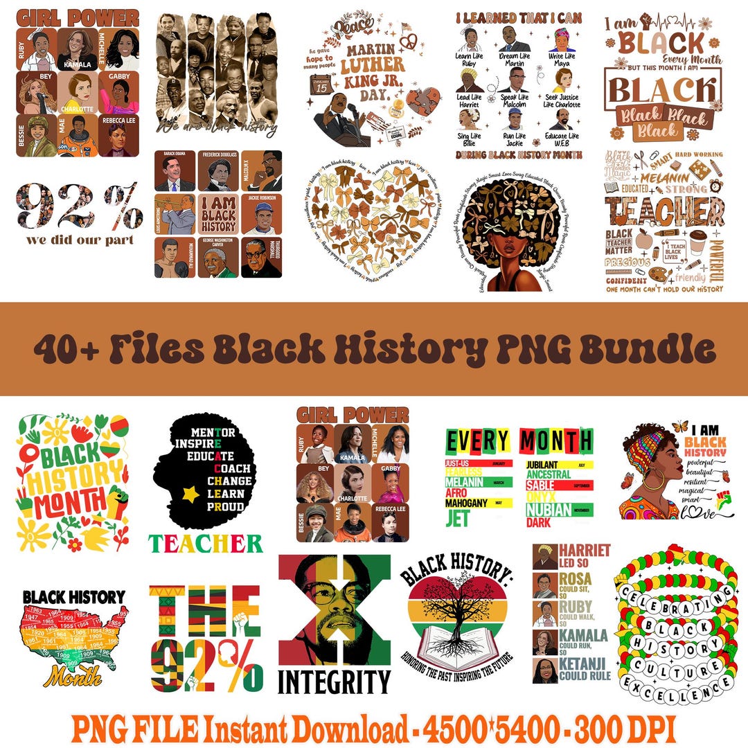 40+ Black History Month Png Bundle, Juneteenth Png Bundle, Black People ...