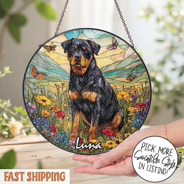 Rottweiler Stained Glass - Etsy