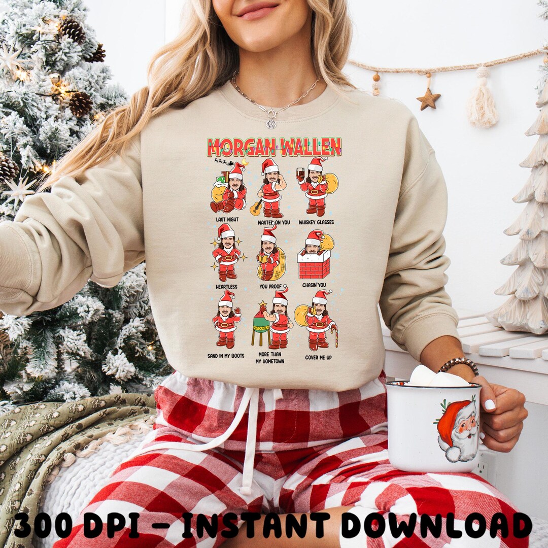 Morgan Wallen Christmas Music Album Png, Music Christmas Santa Claus ...