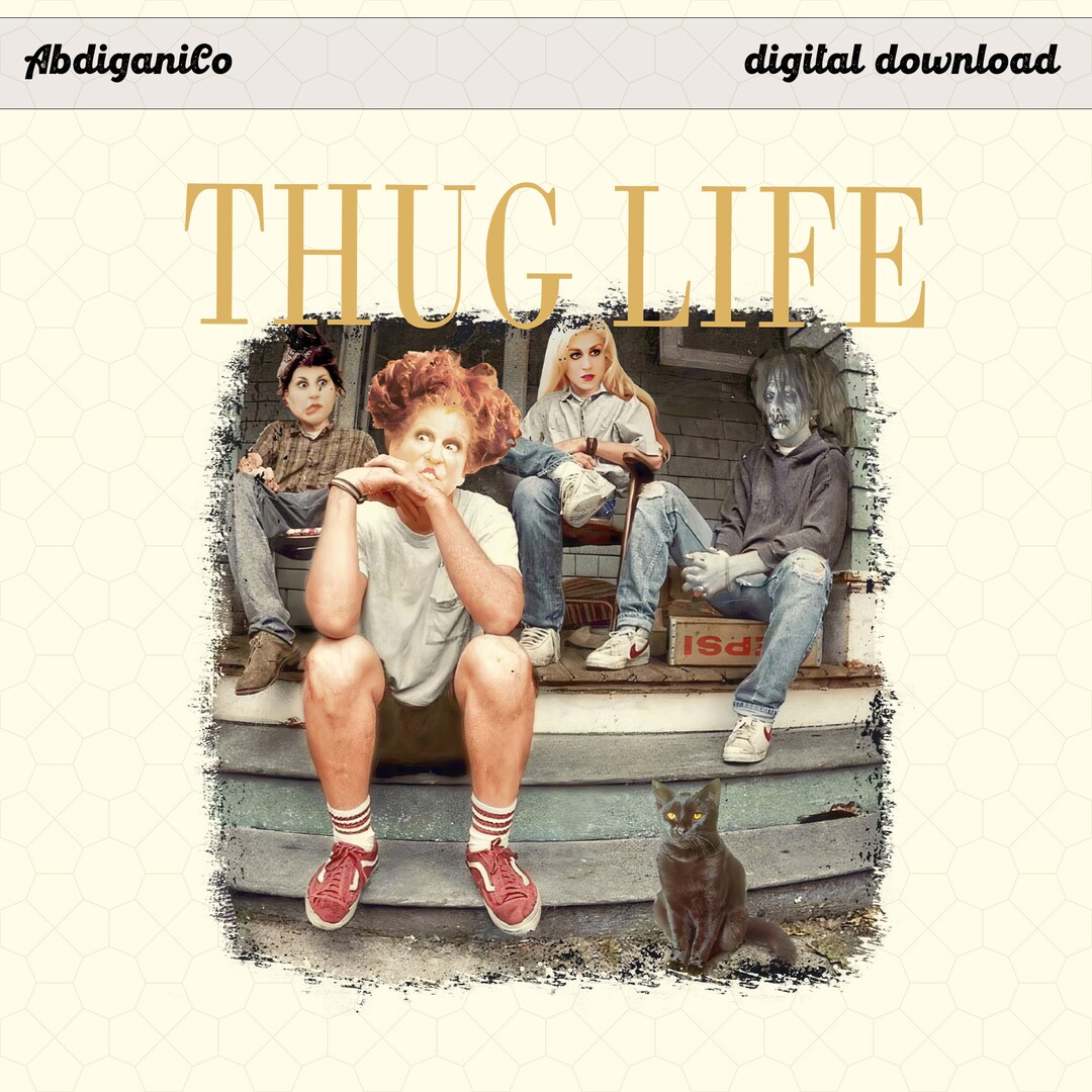 Thug Life Bad Witches Design Png, Retro Witches Movie Png, Retro ...