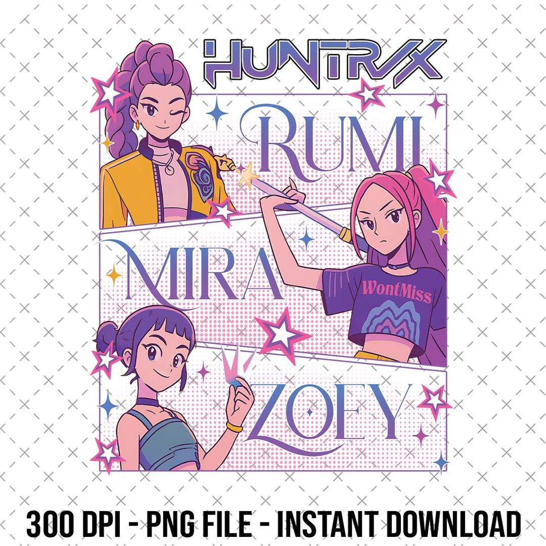 Kpop Huntrix Png, Rumi Mira Zofy Png, Kpop Demon Hunters Png, Kpop Huntrix Fan Gifts, Demon ...