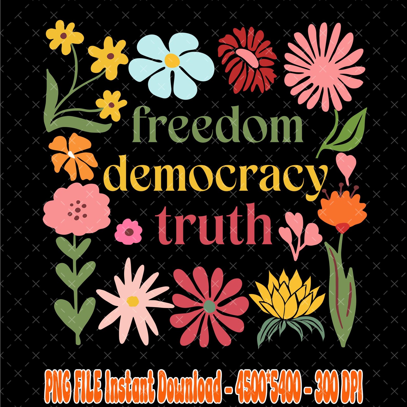 Freedom Democracy Truth Png, Patriotic Subtle FDT Png, Resist Shirt ...