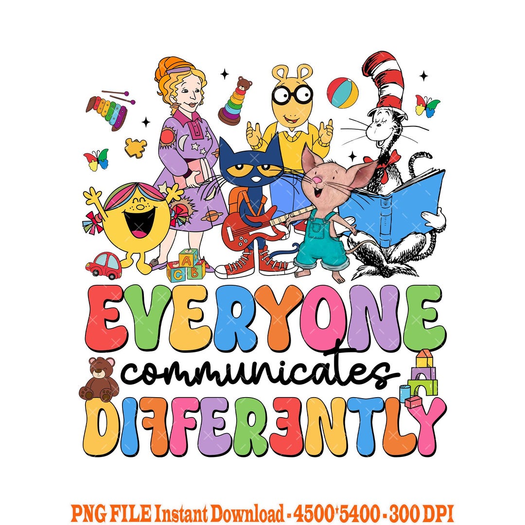 Everyone Communicates Differently Png, Children's Book Png, Autism ...