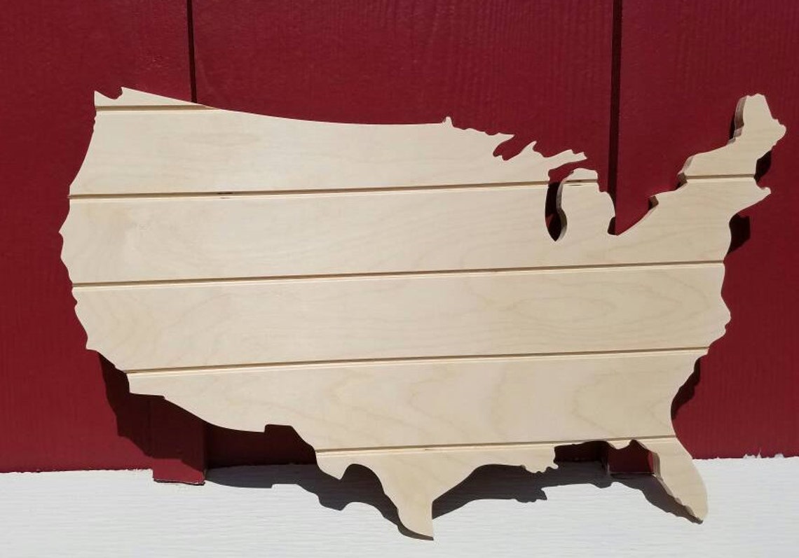 Wooden United States of America USA Map. Unfinished - Etsy