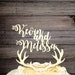 Personalized Antler Wedding Cake Topper, Wooden, Acrylic, Reception ...
