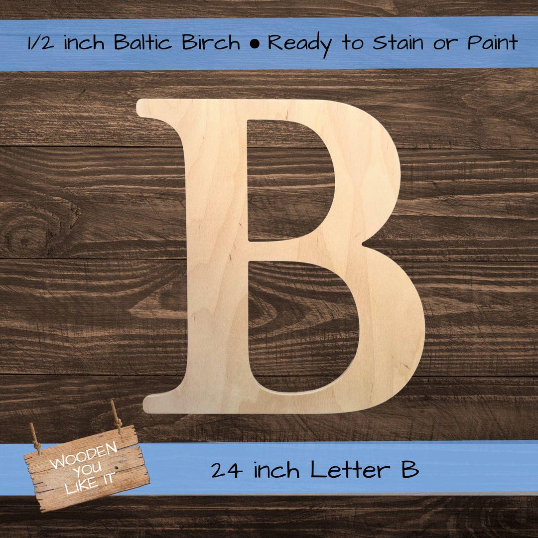 24 Inch Large Wooden Letter for Indoor Use, Wedding Guestbook ...