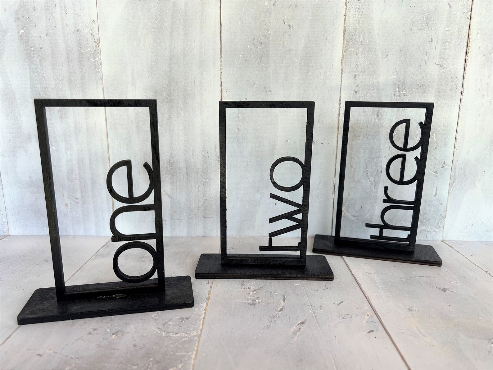 Modern Rectangle Table Numbers Wedding Reception Numbers - Etsy