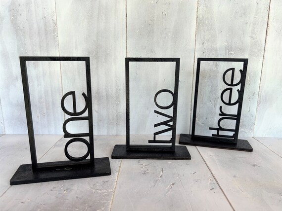 Modern Rectangle Table Numbers Wedding Reception Numbers - Etsy