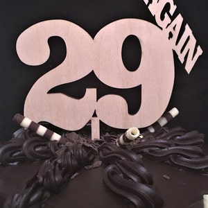 Birthday 29 Again Wooden Cake Topper - Etsy