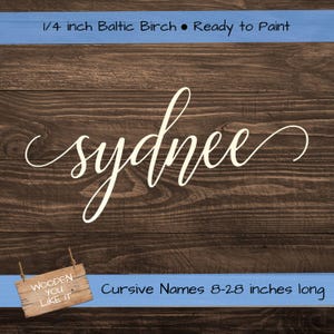 Custom Word, Personalized Wood Sign, Wooden Name, Rustic Cursive Word ...