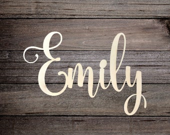 Welcome Script Word Wood Sign, Wooden Words, Sign Art, Rustic Cursive ...