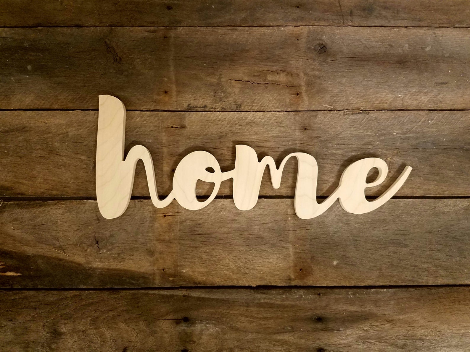 Wood Home Sign Wooden Letters Unpainted Wooden Wall Hanging - Etsy