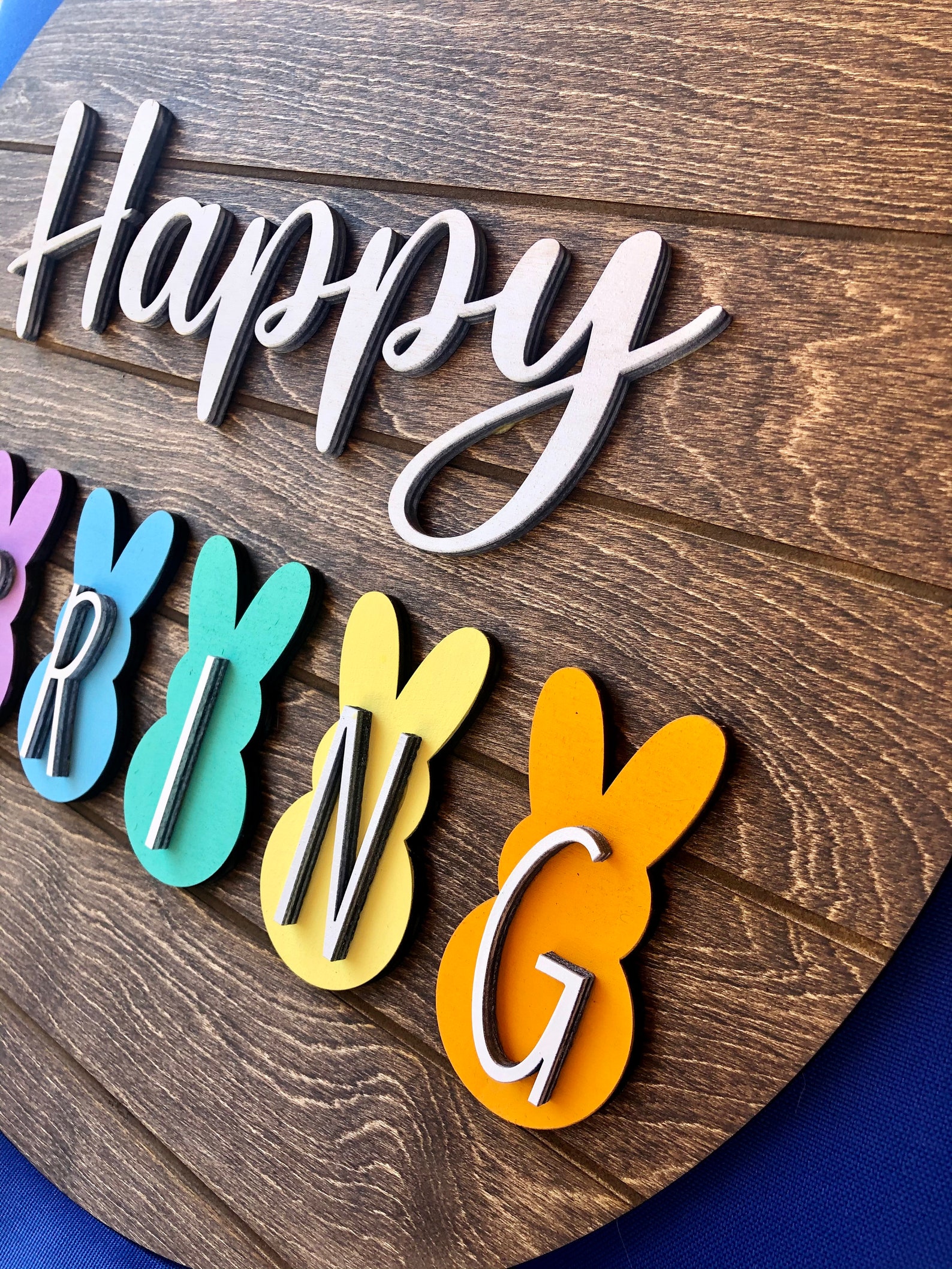 Happy Spring Door Sign/spring Door Sign/peeps Door Sign/bunny | Etsy