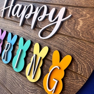 Happy Spring Door Sign/spring Door Sign/peeps Door Sign/bunny - Etsy