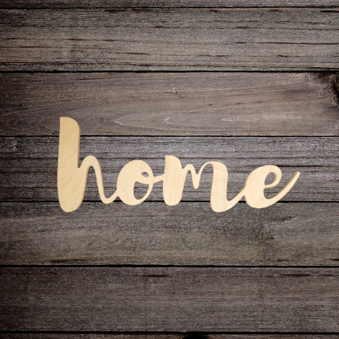 Wood Home Sign Wooden Letters Unpainted Wooden Wall Hanging - Etsy