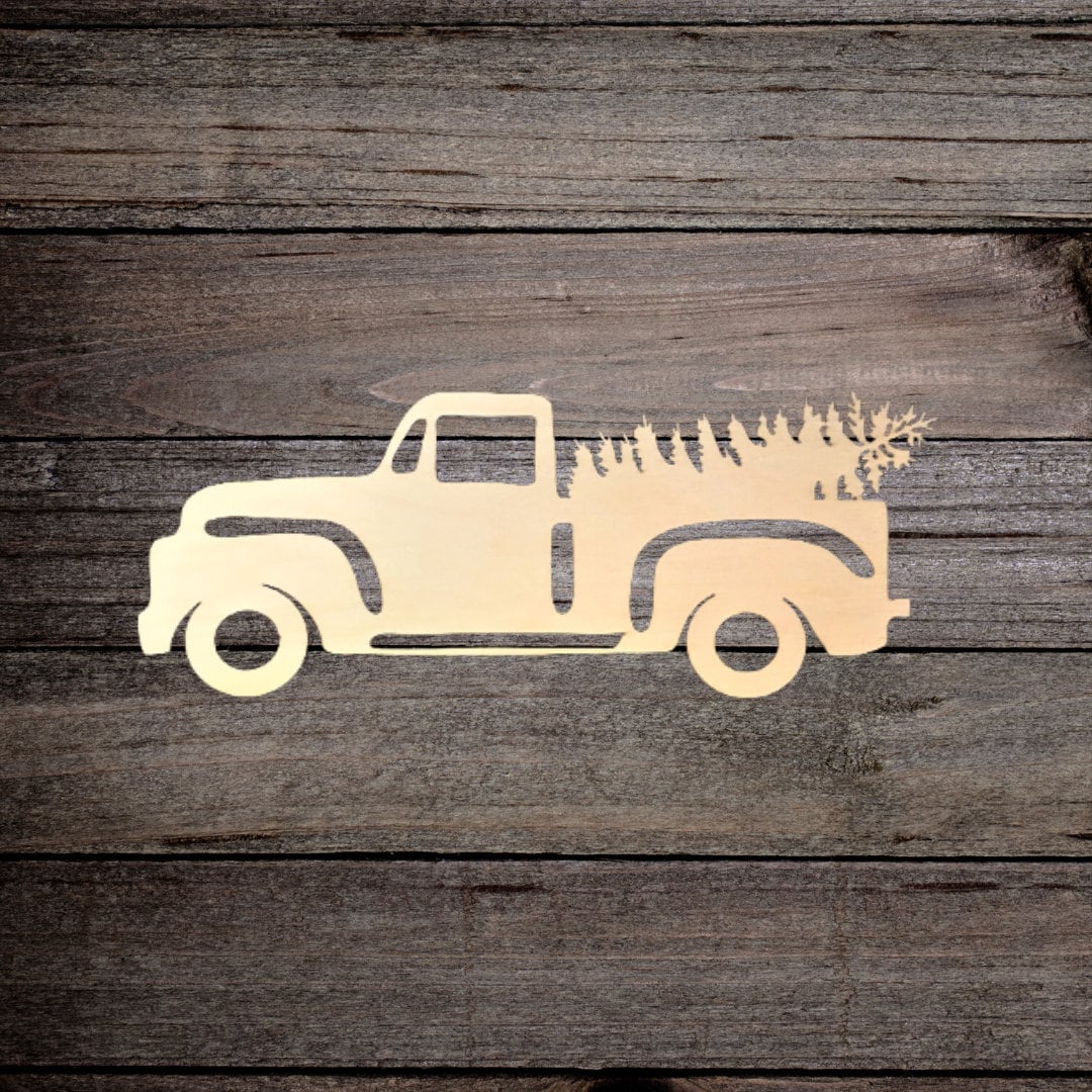 Wooden Christmas Truck With Tree, Unfinished, Craft Project, 228 ...