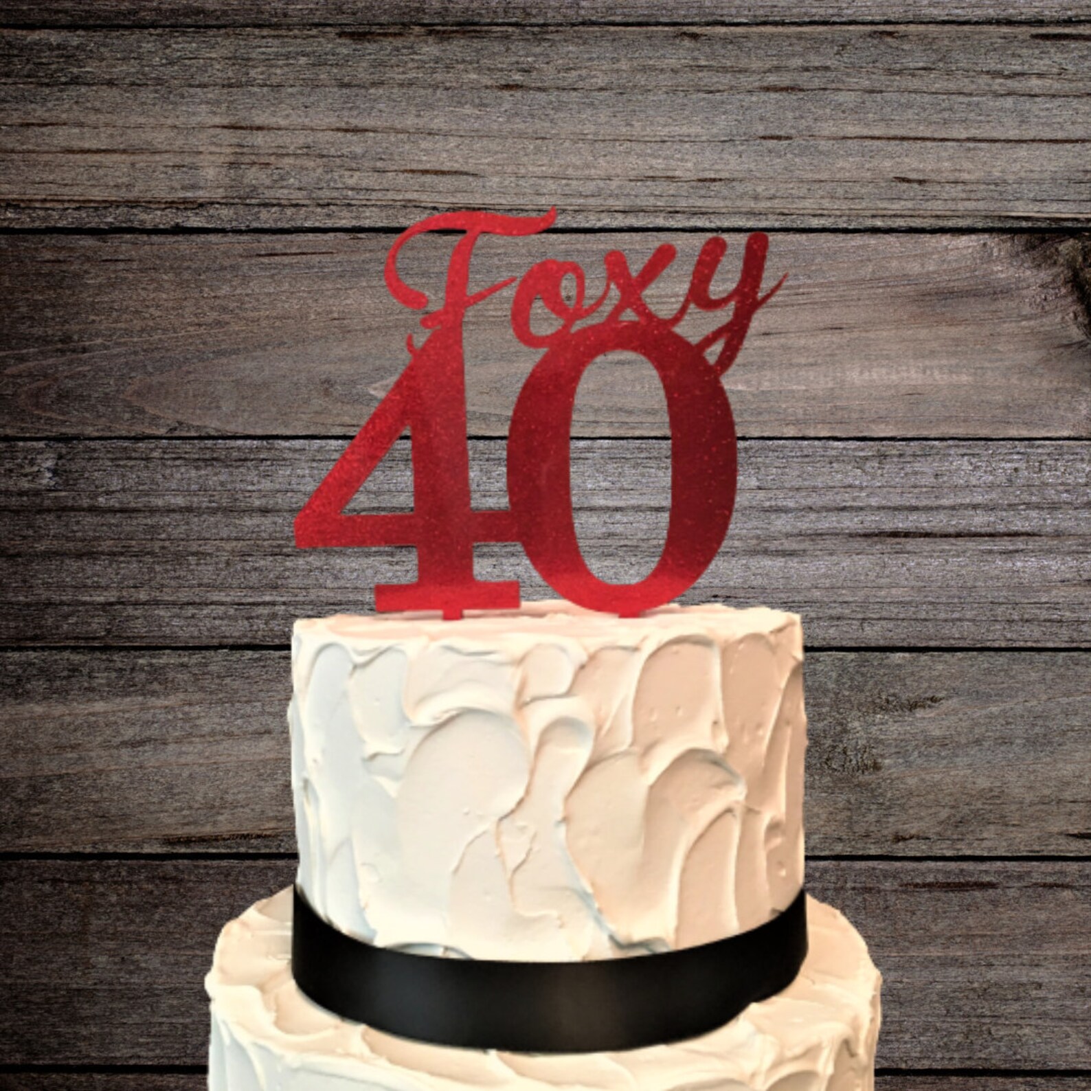 40th Birthday Acrylic/wood Cake Topper - Etsy