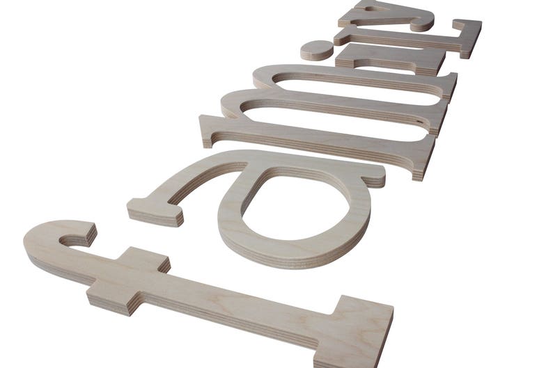 Family Wooden Letters Unpainted Wooden Wall Hanging | Etsy