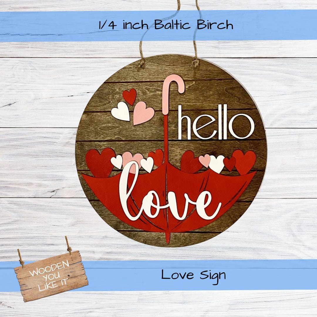 Hello Love Door Sign/door Hanger/love Sign/valentines Day/february - Etsy