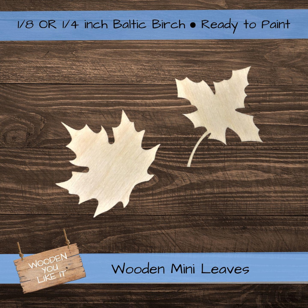 Wooden Mini Leaves Set of 24, Unfinished, Craft Project, Fall, Autumn ...