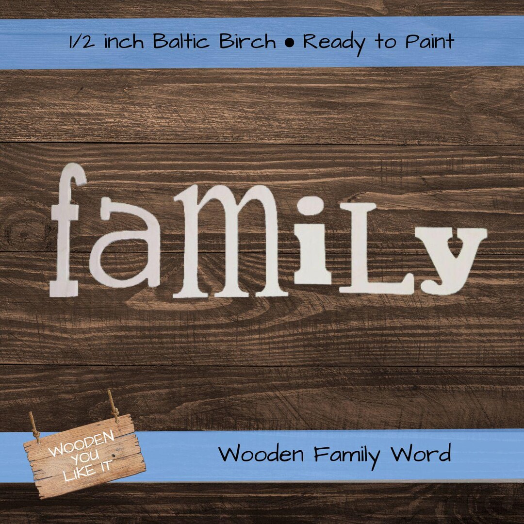 Family, Wooden Letters, Unpainted Wooden Wall Hanging - Etsy