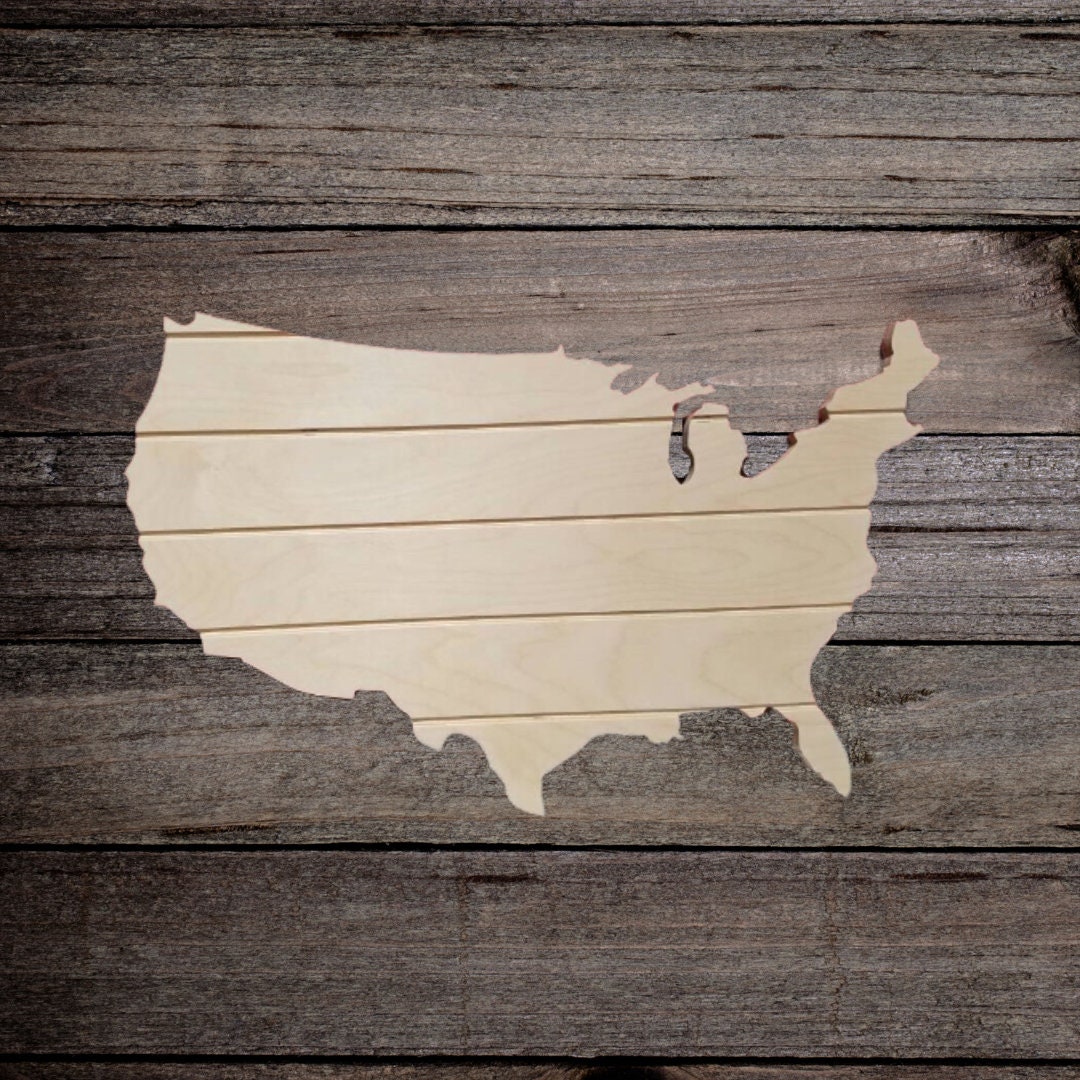 Wooden United States of America, USA, Map. Unfinished - Etsy