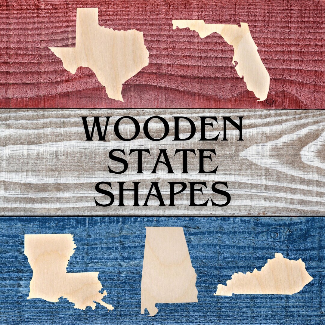 Wooden State Shapes | USA Map Cutouts | Unfinished Baltic Birch for DIY ...