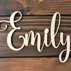 Custom Word, Personalized Wood Sign, Wooden Name, Rustic Cursive Word ...
