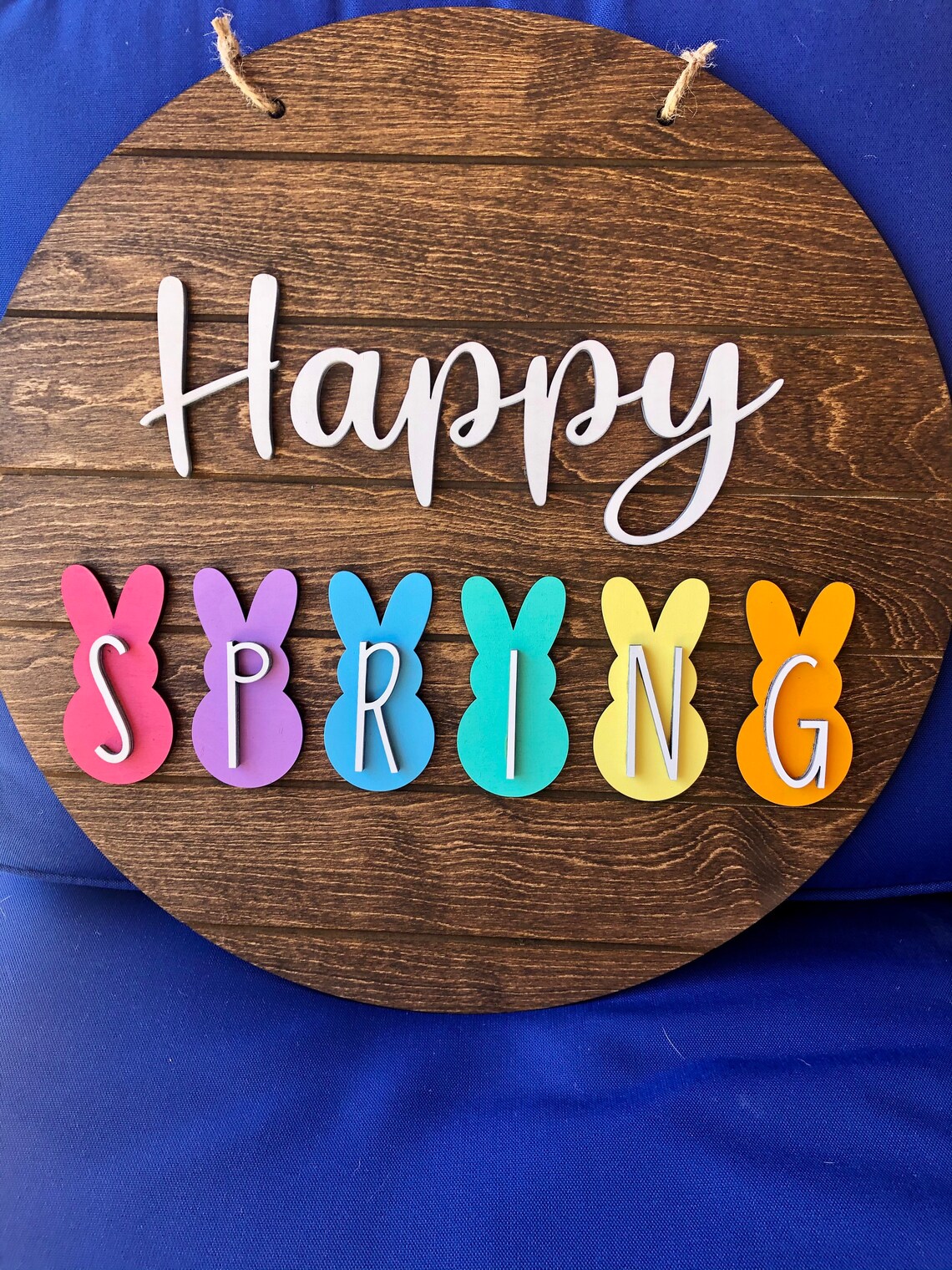 Happy Spring Door Sign/spring Door Sign/peeps Door Sign/bunny | Etsy