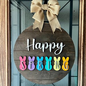Happy Spring Door Sign/spring Door Sign/peeps Door Sign/bunny - Etsy