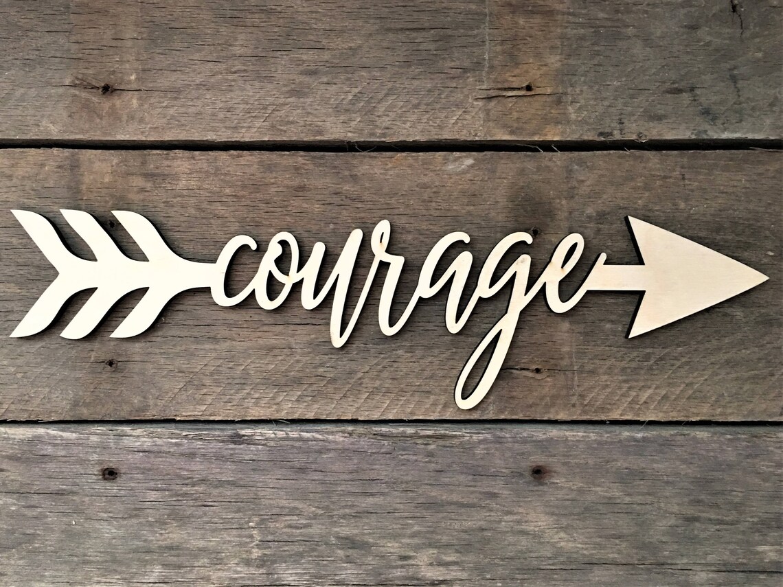 Courage Arrow Word, Wall Decor, Wall Hanging, Inspirational, Teens Room ...