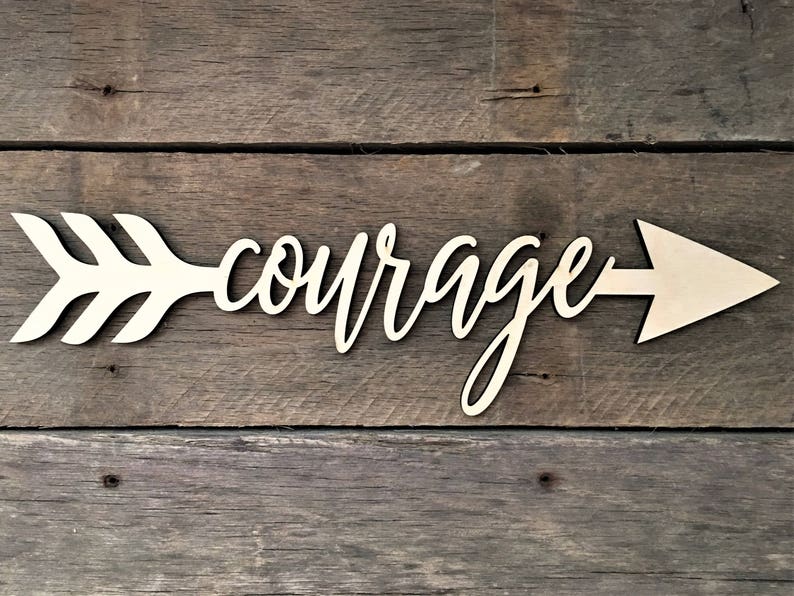 Courage Arrow Word, Wall Decor, Wall Hanging, Inspirational, Teens Room ...