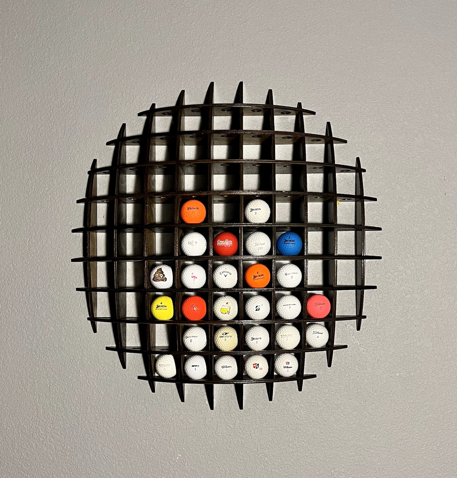 Curved 3D Golf Ball Display Shelf, Holds 78 Balls - Etsy