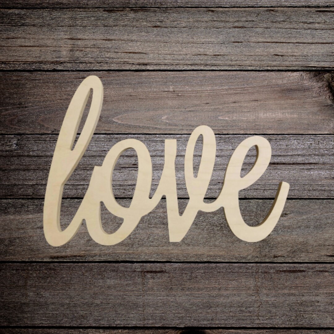 Wooden Letters Wood Love Sign Valentine's Day Unpainted - Etsy