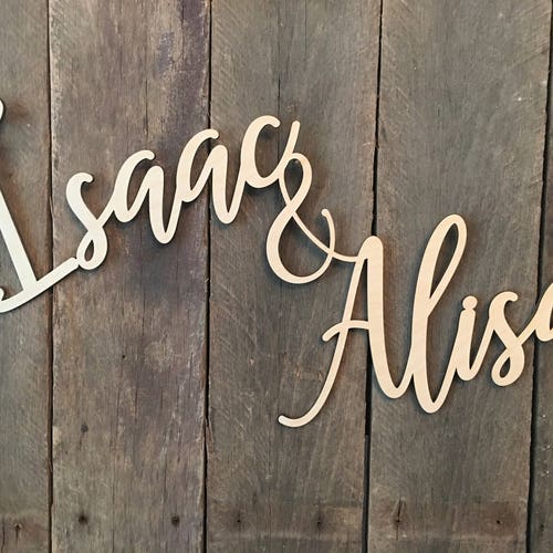 Custom Connected Names Wedding Baby Shower Decoration | Etsy