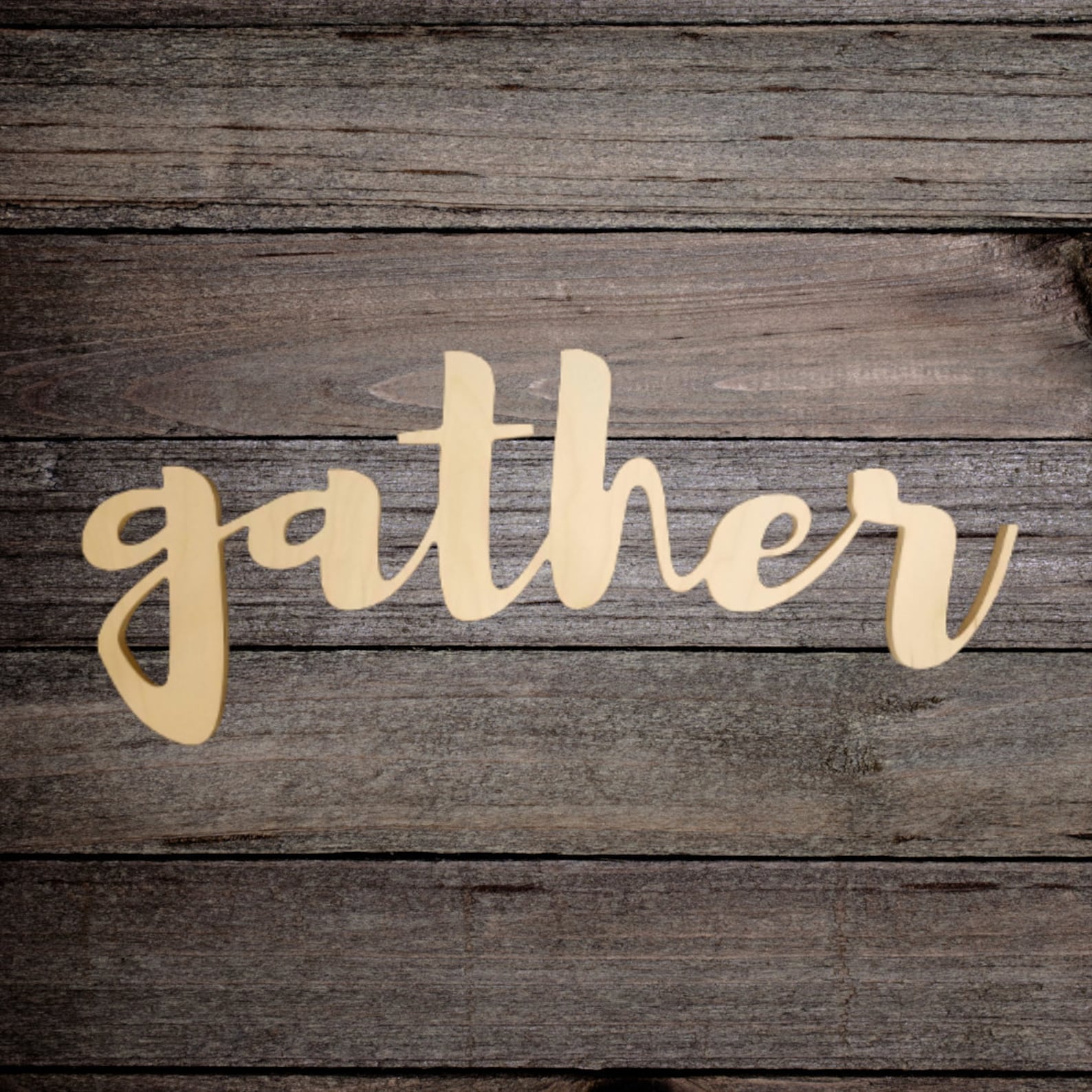 Wood Gather Sign Wooden Letters Unpainted Wooden Wall - Etsy