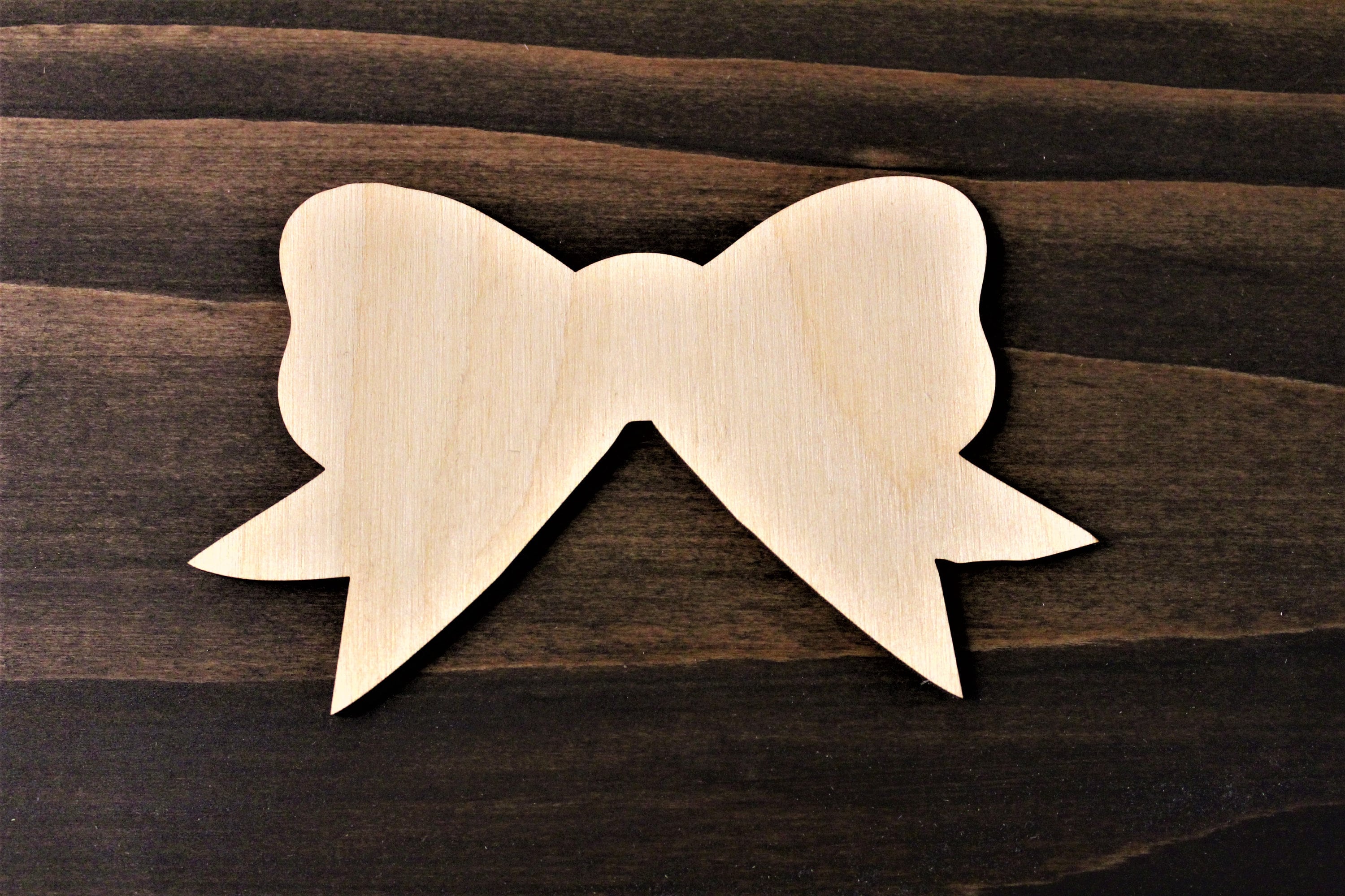 Wooden Shape Bow Unfinished Craft Project 228 | Etsy