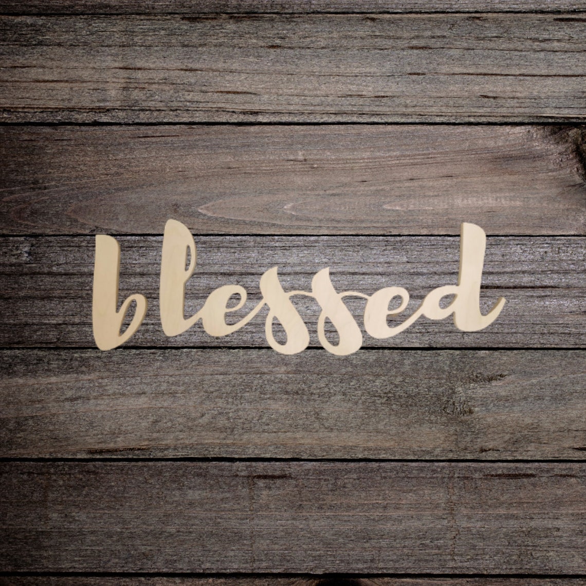 Wood Blessed Sign Wooden Letters Unpainted Wooden Wall - Etsy