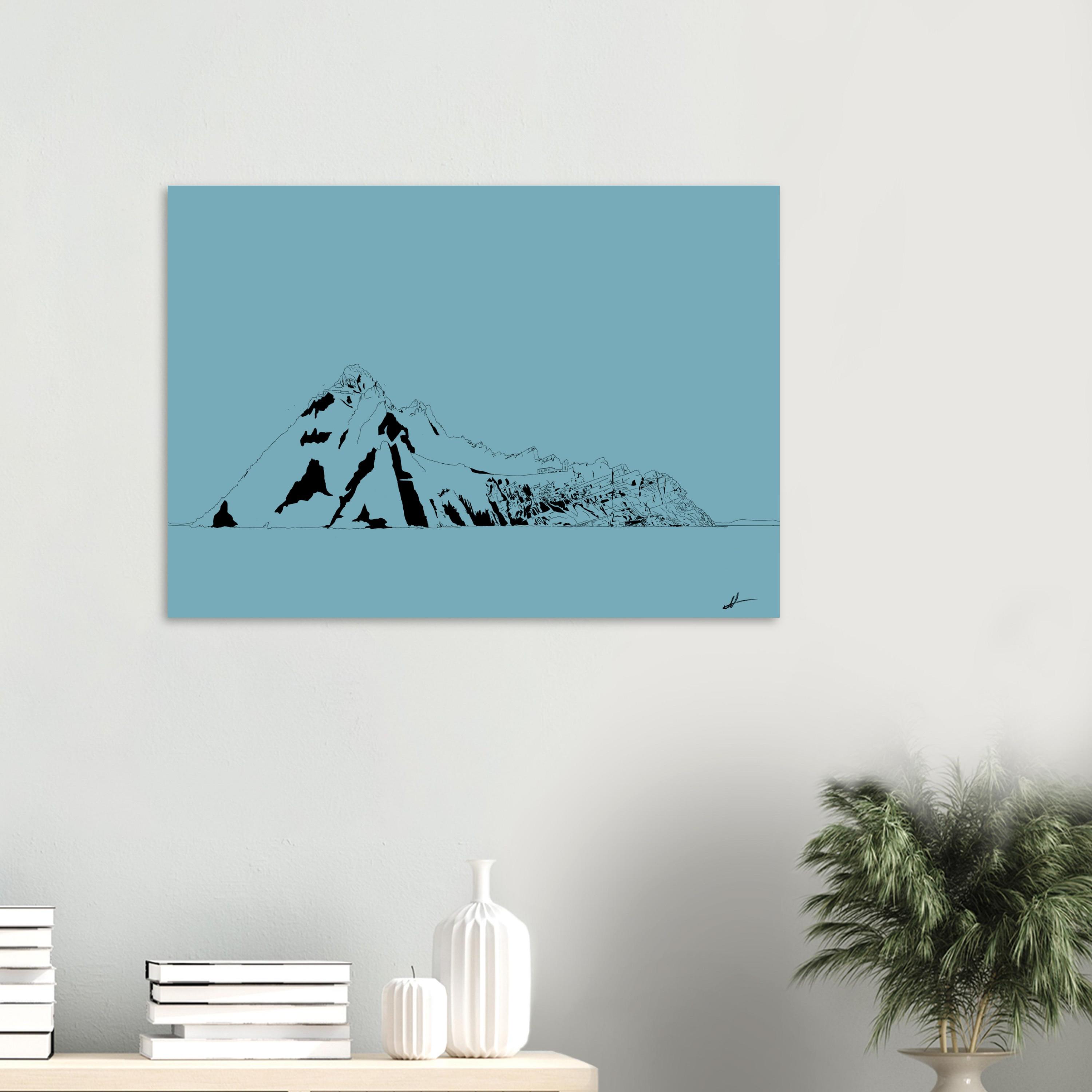 Skellig Michael Line Drawing Art, Landscape Orientation Print, Ireland ...