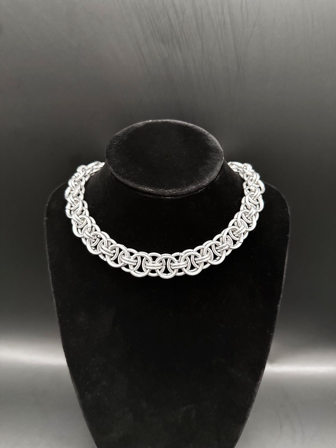 Celtic Chainmail Necklace - Bold Silver Celtic Choker for Medieval ...