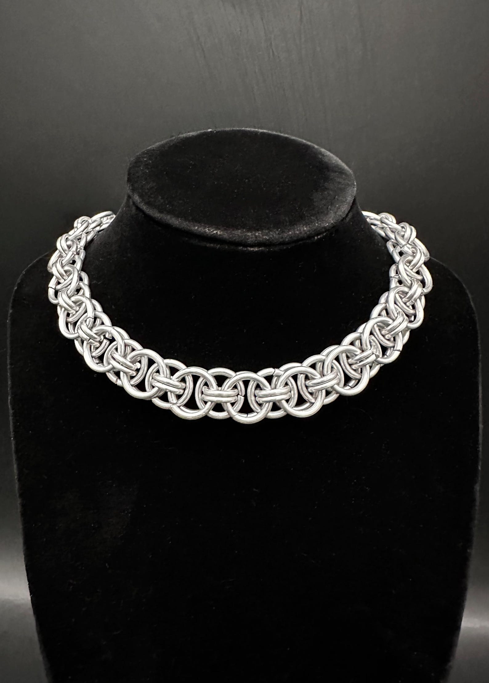 Celtic Chainmail Necklace - Bold Silver Celtic Choker for Medieval ...