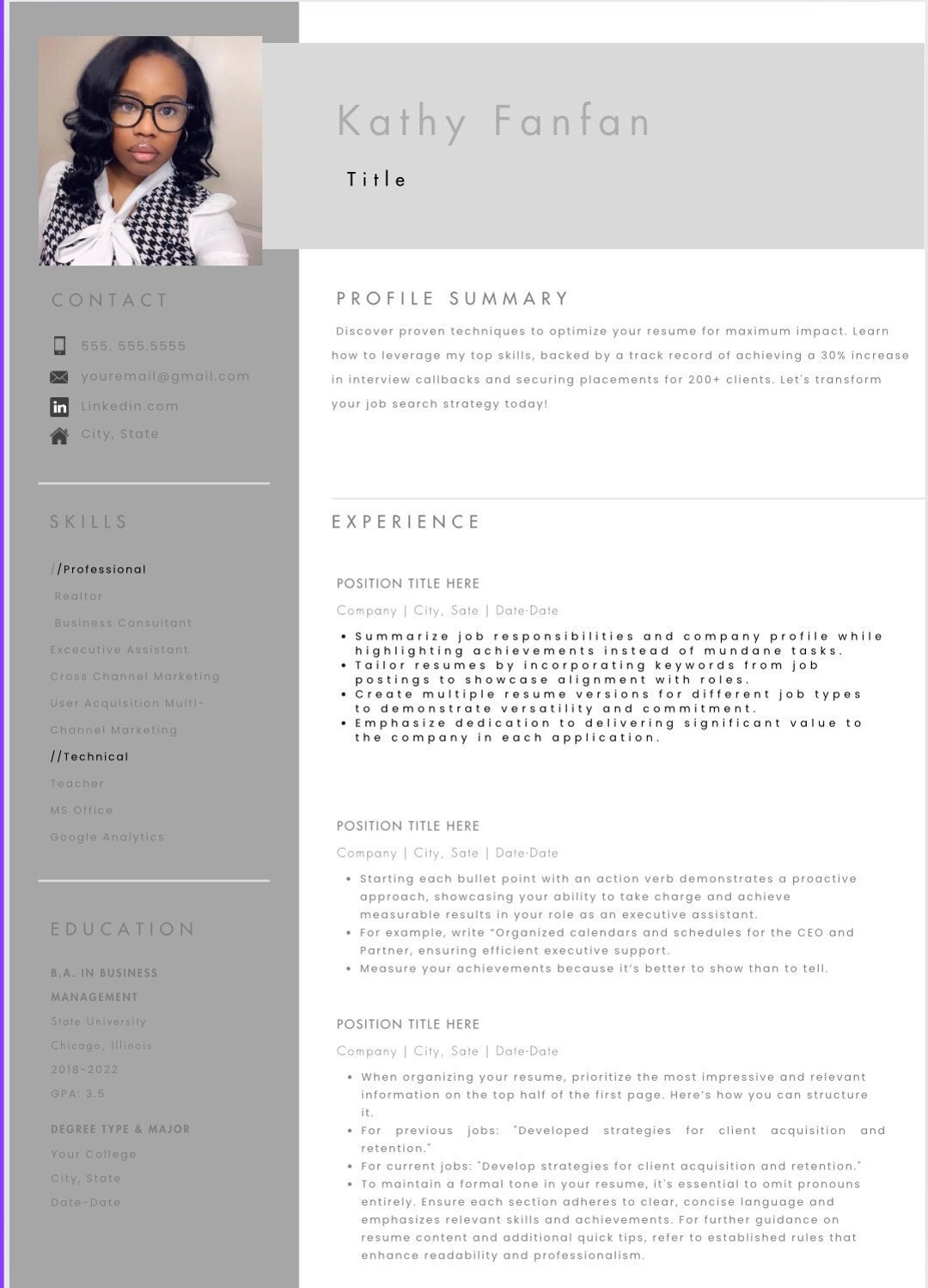 Resume Templates - Etsy