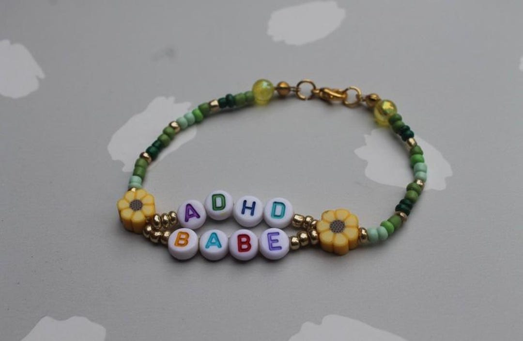 ADHD Babe Neurodiversity Disability Beaded Bracelet - Etsy