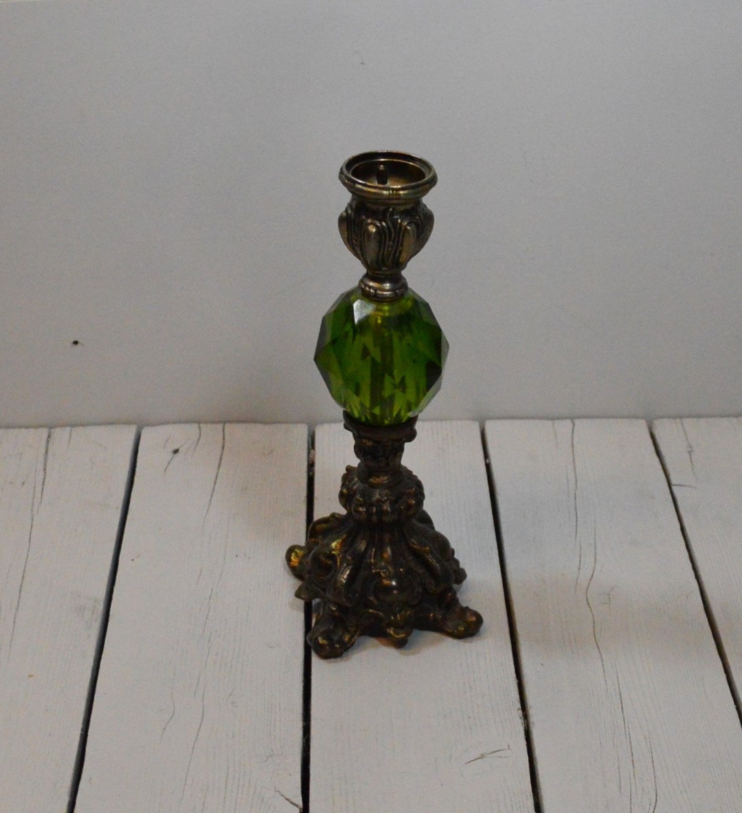 Vintage Cornell Victorian Metal Green Candlestick - Etsy