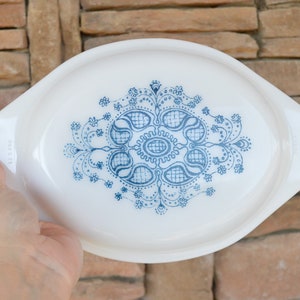 Vintage Pyrex Blue Doily Oval Casserole 043 With Lid - Etsy