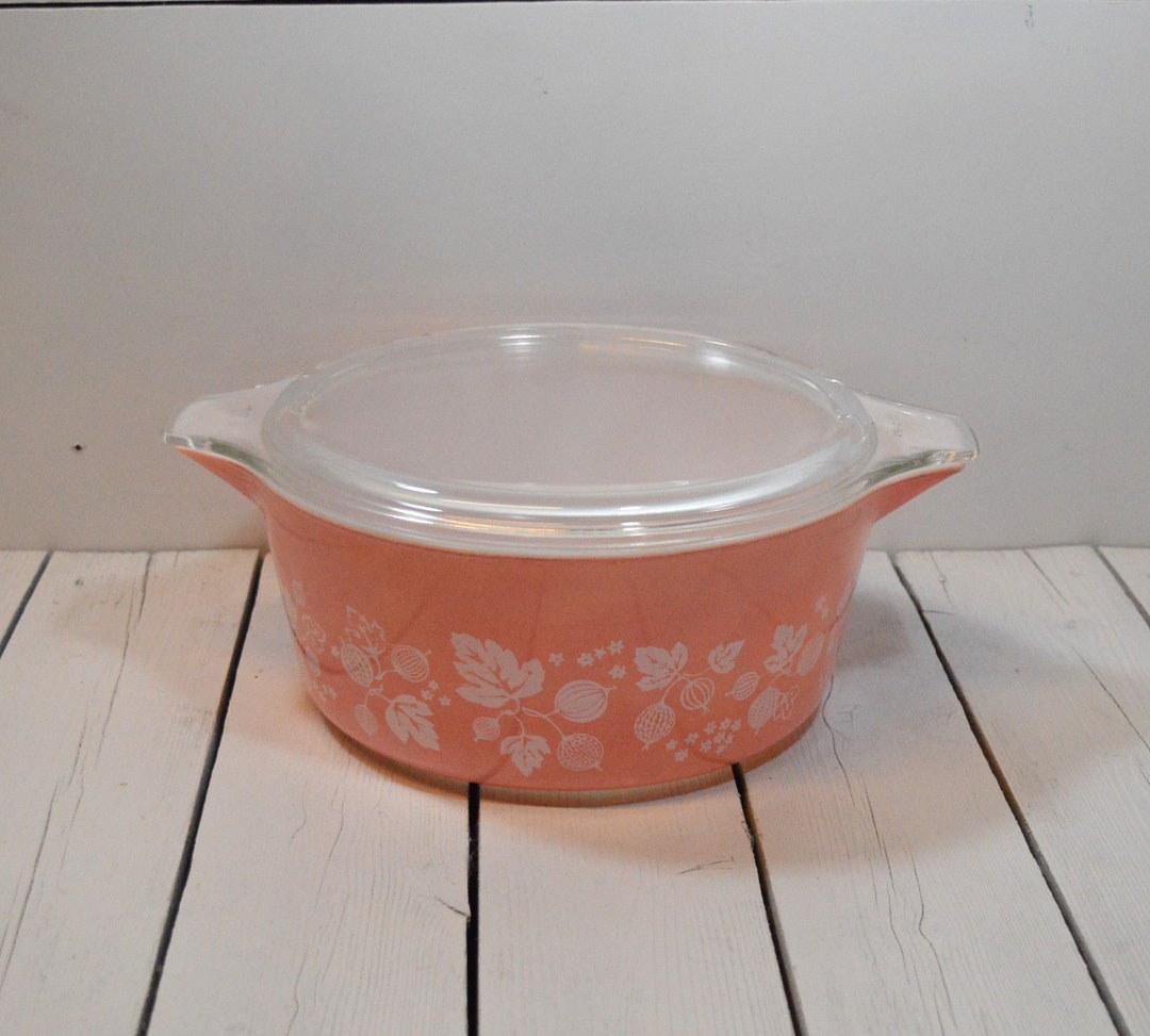 Pyrex Pink Gooseberry Round Casserole #475 With Lid - Etsy